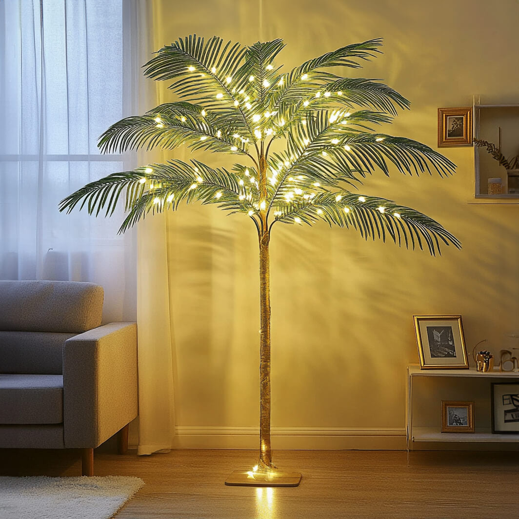 Golden Palm Tree – Luxury Illuminated Palm Tree Lamp – Lux Lights